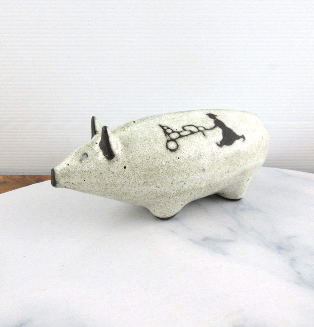 Vintage Dutch Studio Pottery Piggy Bank Figurine, Kees Van Moorsel ...