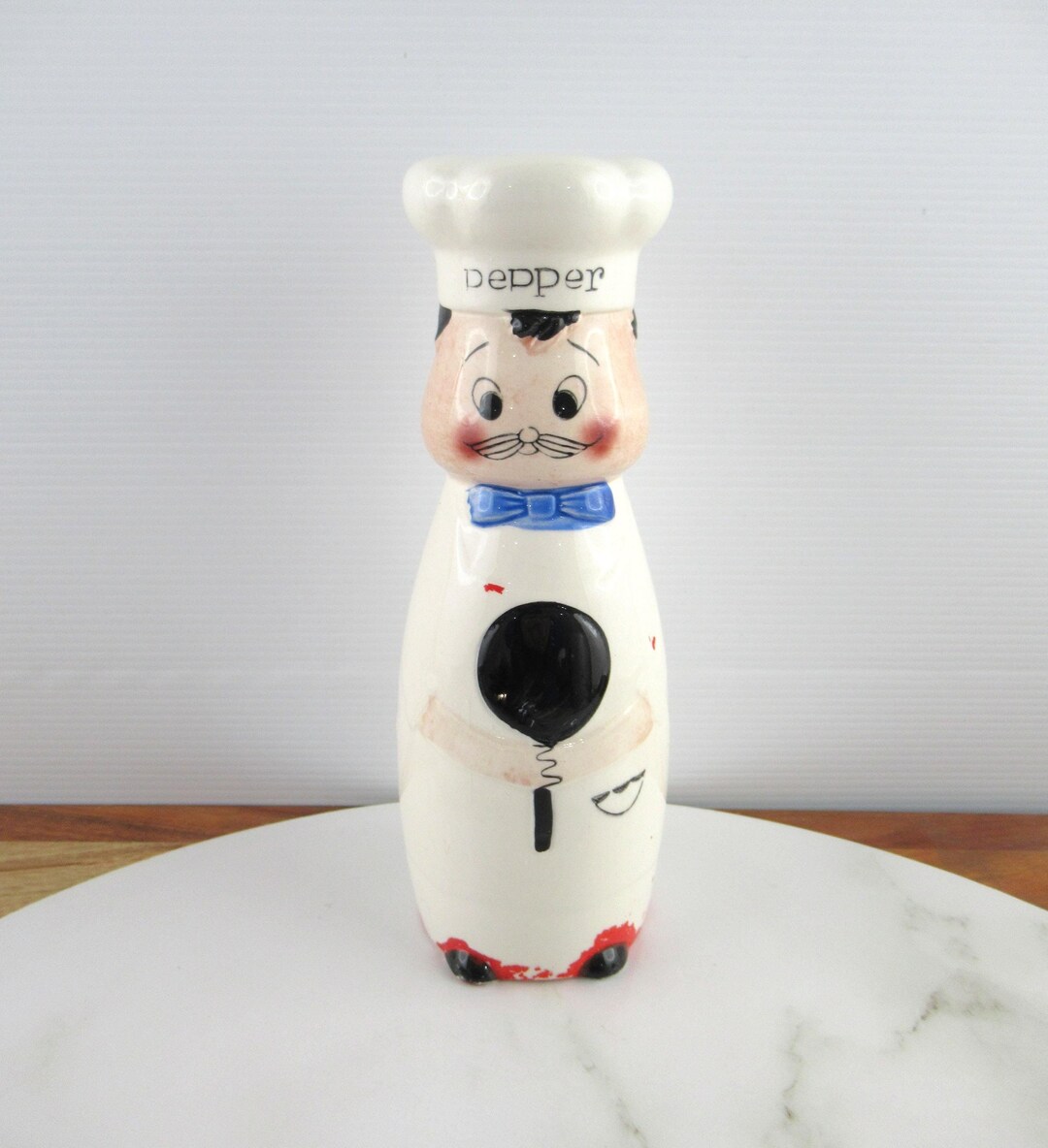 Large Vintage Kitsch Chef Pepper Shaker, Single Shaker, Mid Century ...
