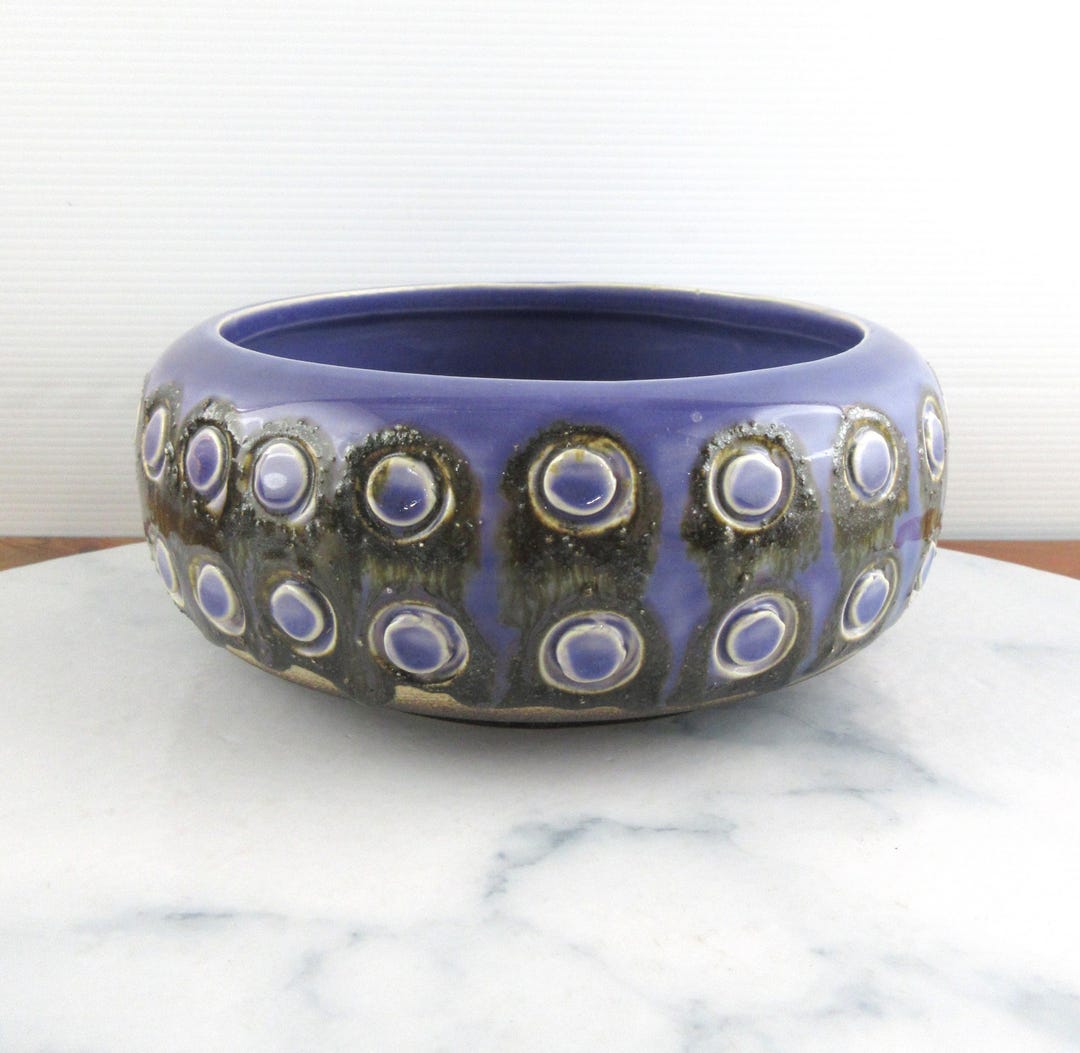 Vintage Mid Century Gunda Australian Studio Pottery Bowl Purple Lava ...