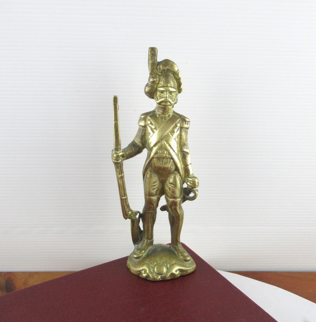 Vintage Brass Napoleonic War Era French Soldier Military Statue ...