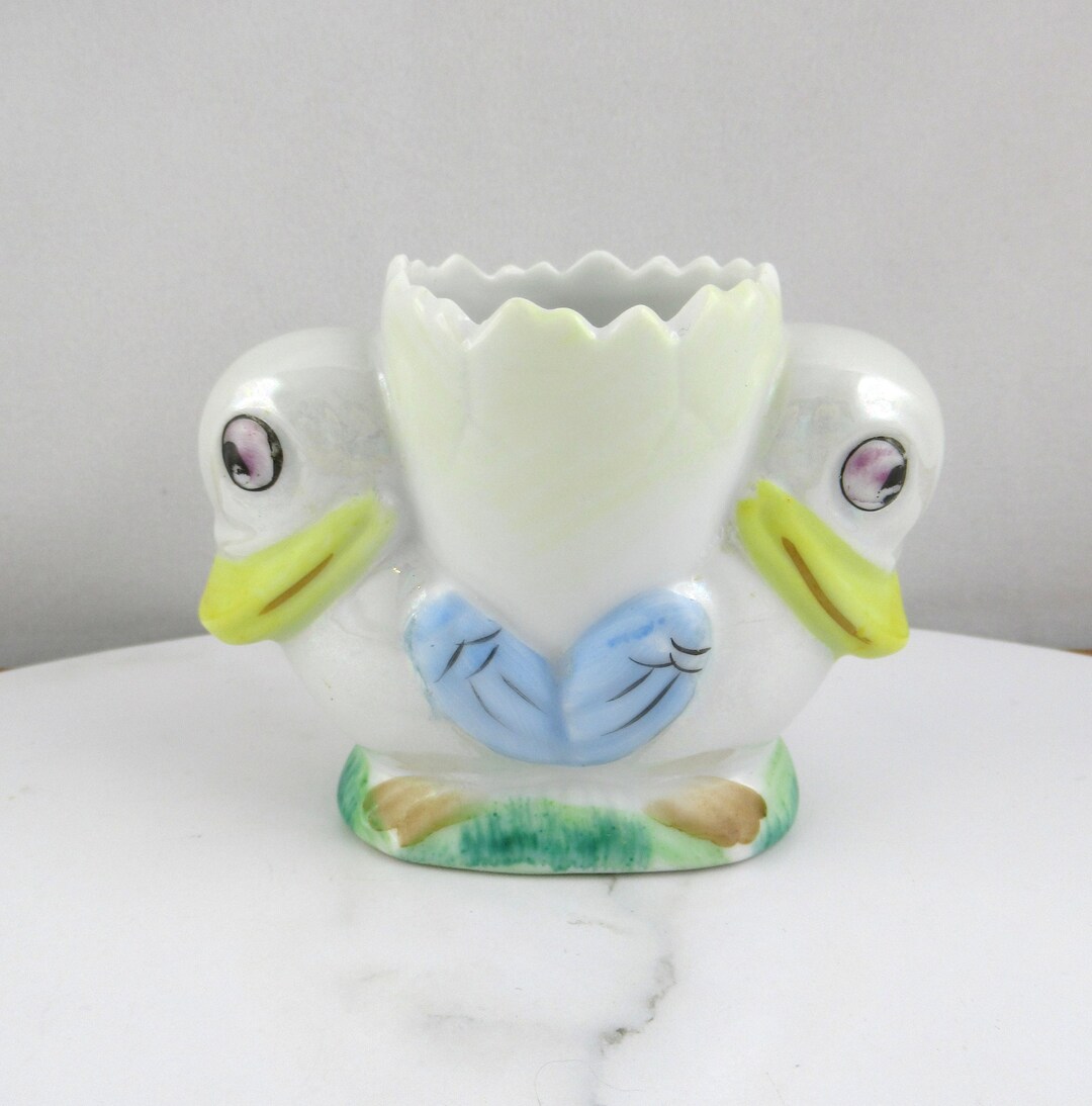 Vintage Lustre Ceramic Double Duck Shaped Egg Cup, Made in Japan, Animal Character Egg Holder - Etsy