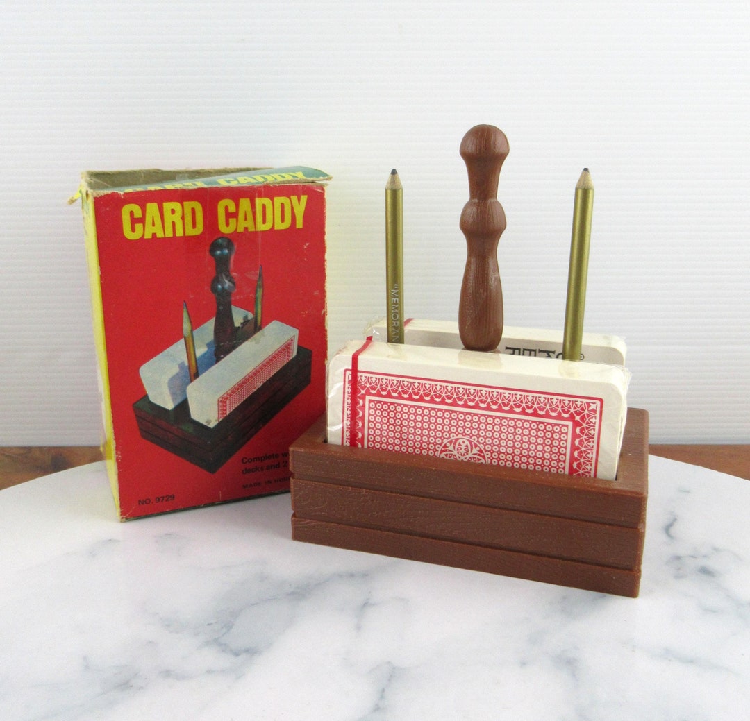 Vintage Plastic Playing Card Caddy With 2 Sets of Playing Cards and ...