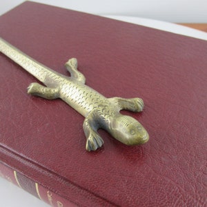 Vintage Brass Lizard Letter Opener, Metal Novelty Letter Slitter ...
