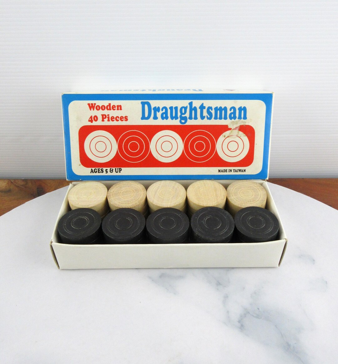 Vintage Wooden Checkers / Draughts Draughtsmen Pieces, Spears Made in ...