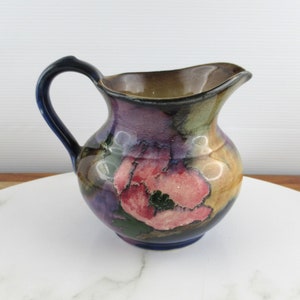Vintage H&K Tunstall Pottery Art Deco Ceramic Jug, 1930's Floral Jug ...