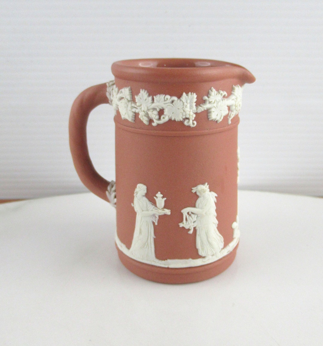 Rare Vintage Miniature Wedgwood Terracotta Jasperware Pitcher / Jug ...