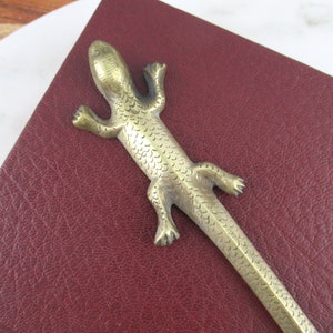 Vintage Brass Lizard Letter Opener, Metal Novelty Letter Slitter ...
