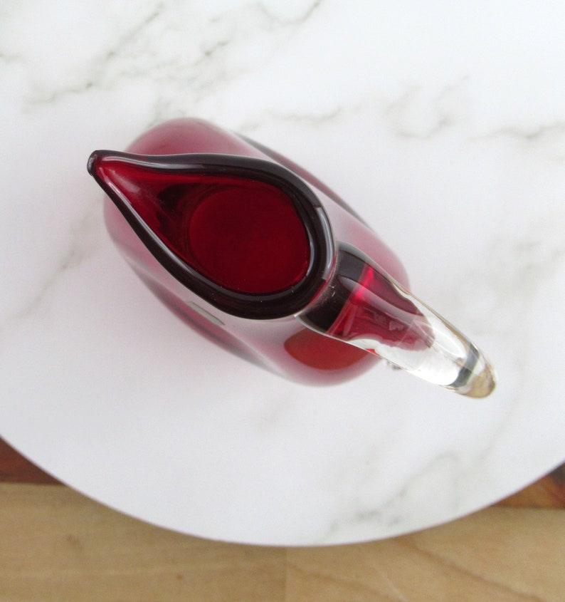 Vintage Whitefriars Ruby Red Glass Jug With Sparrow Beak Spout ...