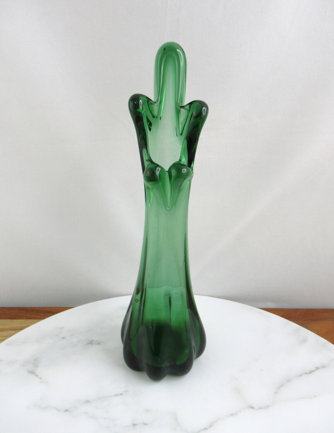 Stunning Vintage Dark Green Glass Finger Vase Mid Century Art - Etsy