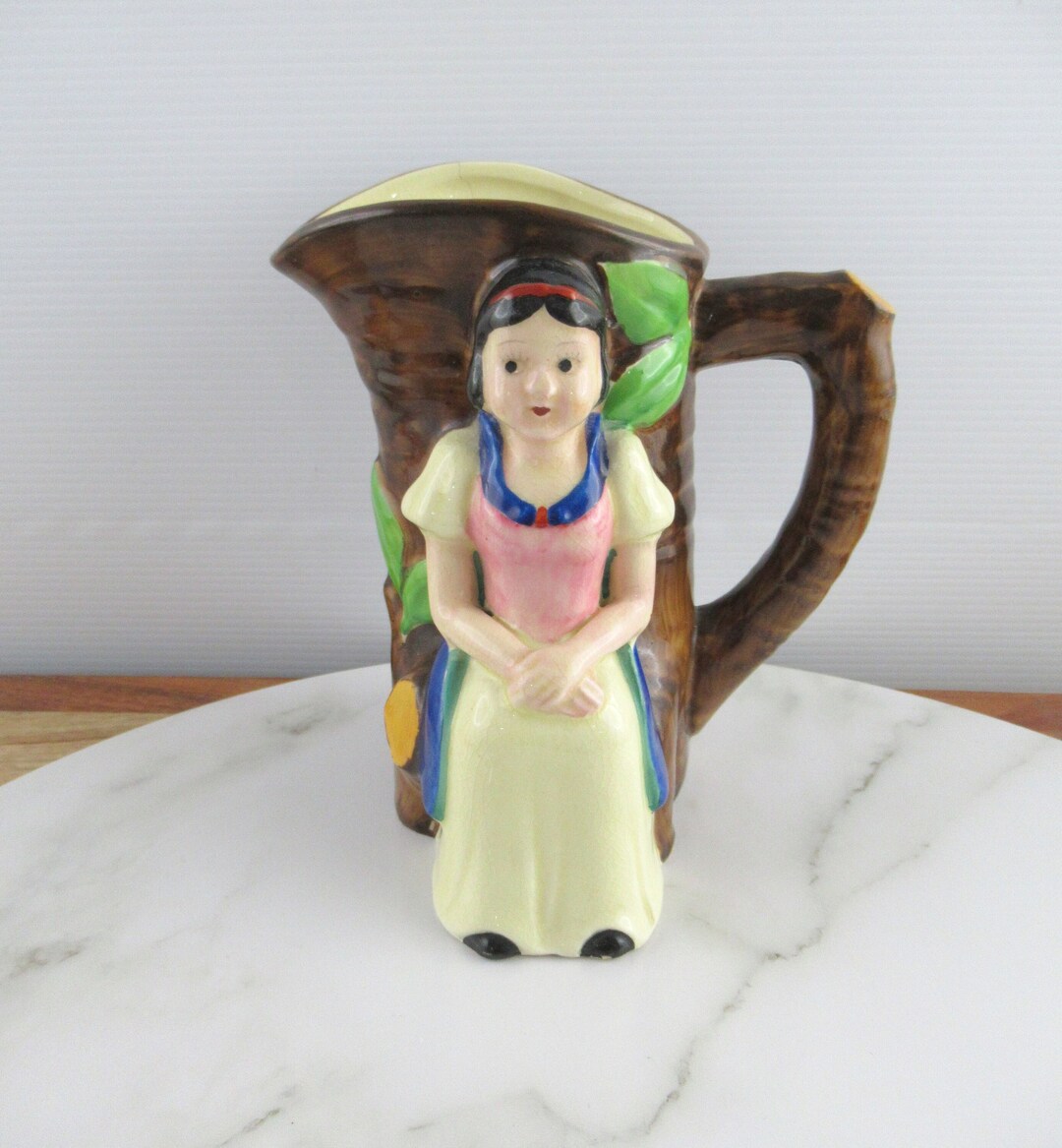 Very Rare Vintage Maruhon Ware Snow White Hand Painted Ceramic Pitcher ...