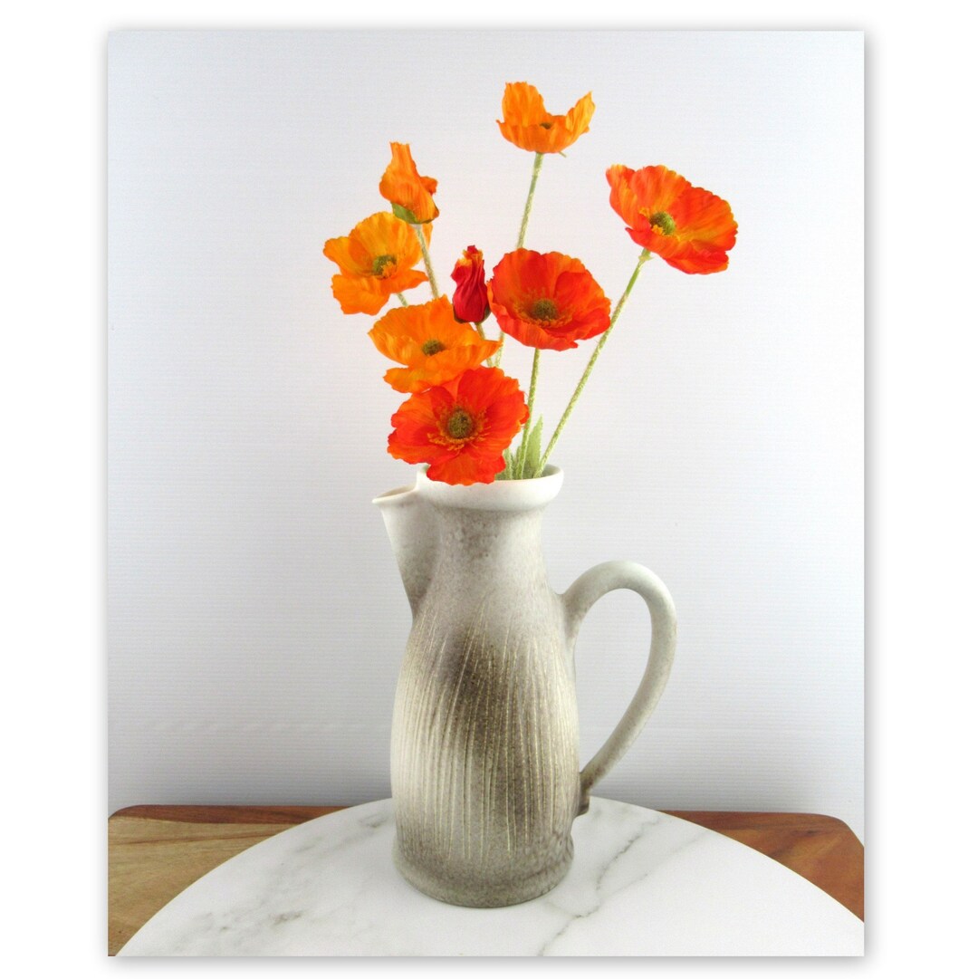 Vintage Mid Century Ellis Pottery Jug Vase, Textured White Australian ...