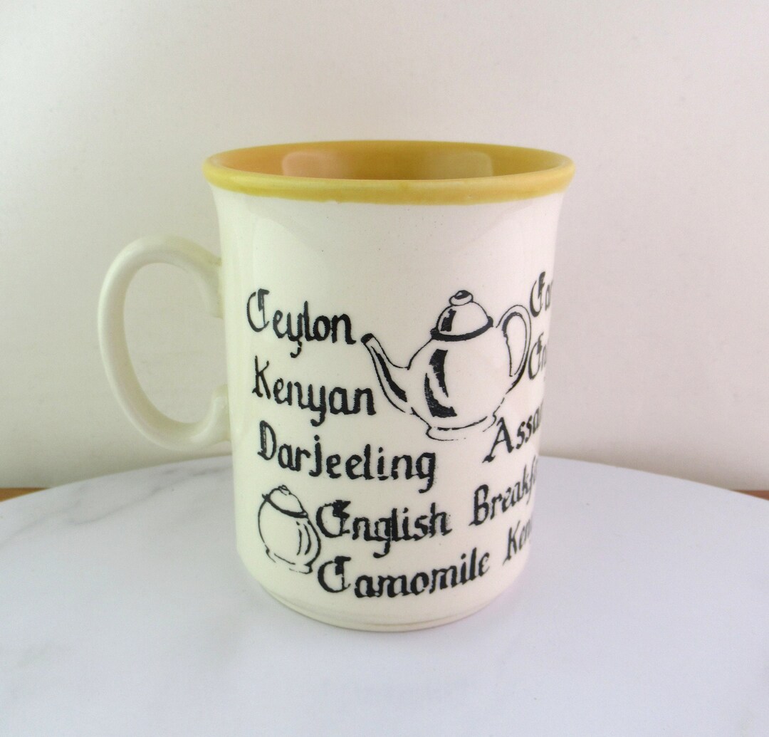Vintage Tea Lovers Mug Types of Tea Mug Just Mugs Made in - Etsy