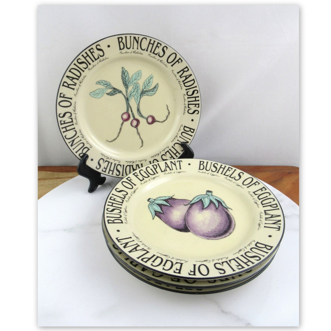 Vintage Rayware Market Garden Ceramic Side Plates Serving - Etsy