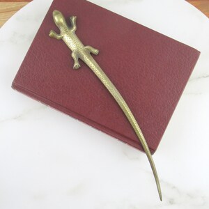 Vintage Brass Lizard Letter Opener, Metal Novelty Letter Slitter ...
