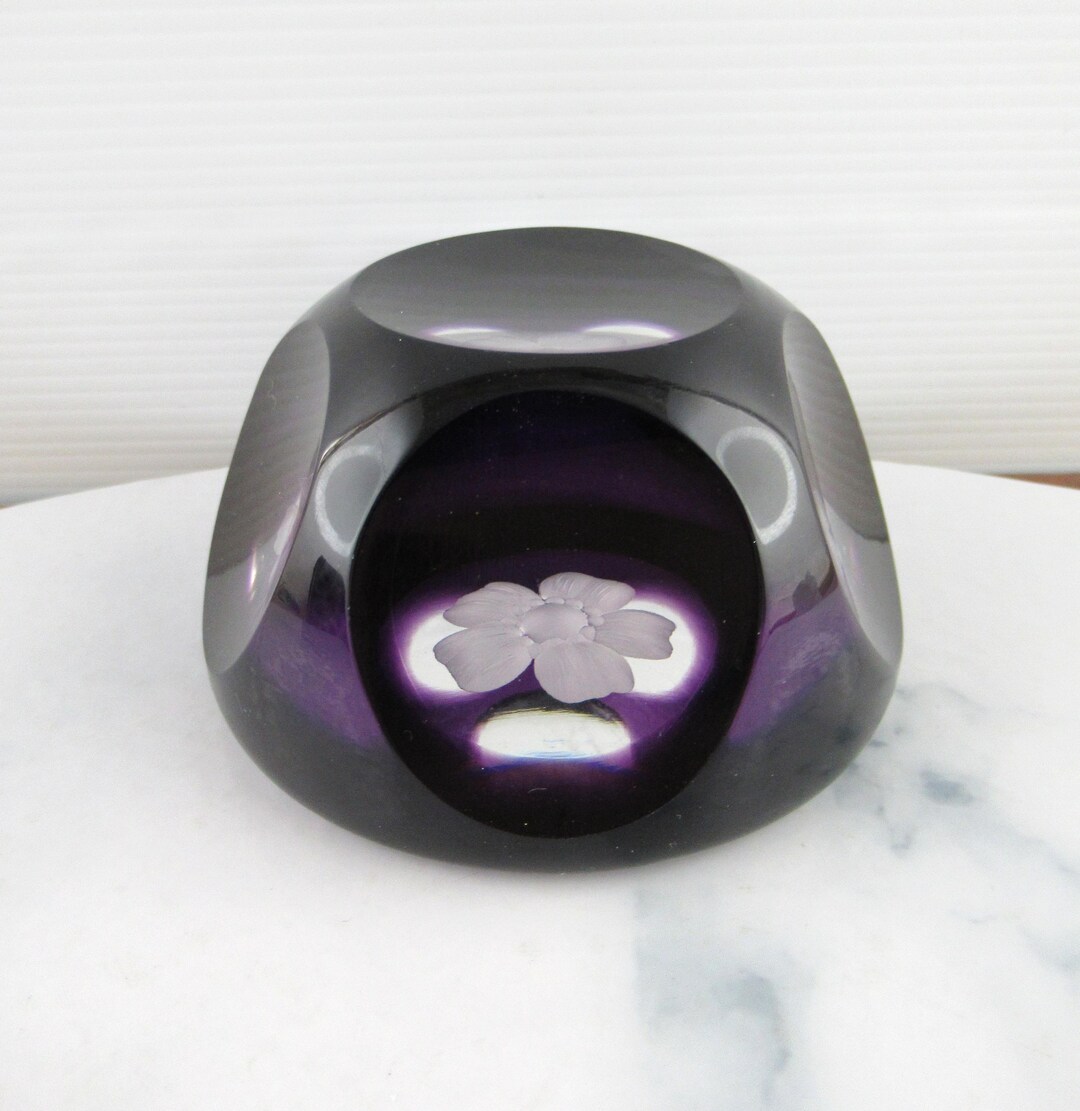 Beautiful Webb Corbet / Royal Doulton Purple Tudor Rose Lead Crystal ...