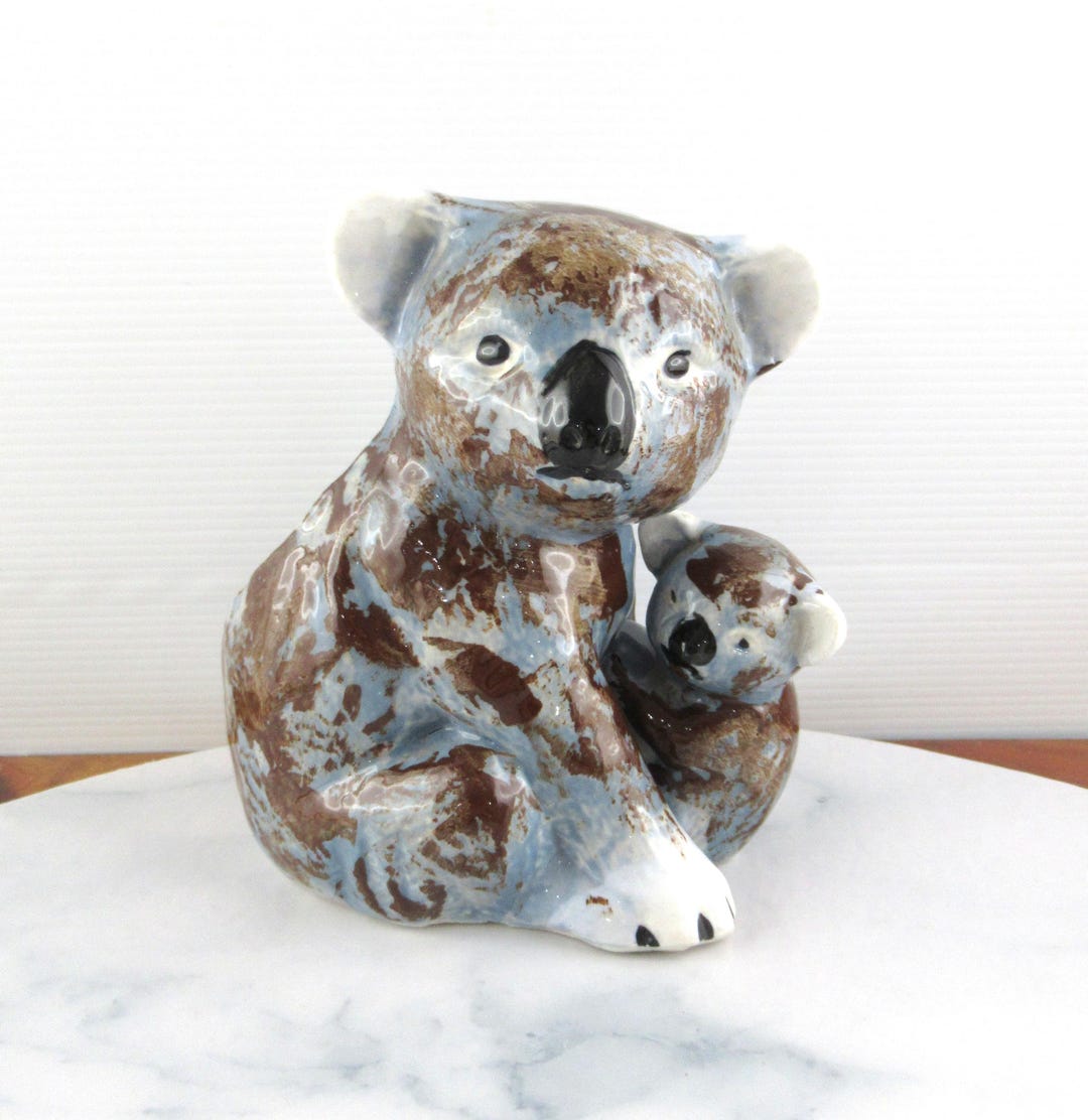 Cute Vintage Ceramic Koala & Baby Pottery Planter Vase, Australiana ...