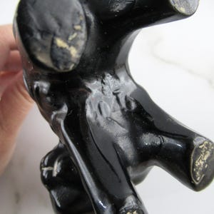 Vintage Sylvac Pottery Black Scaredy Cat Figurine, Made in England, Art Deco Black Arched Back ...