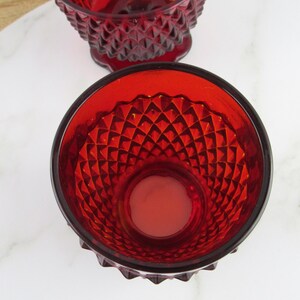 Vintage Red Indiana Glass Diamond Point Fairy Lamp, Red Flash Glass ...