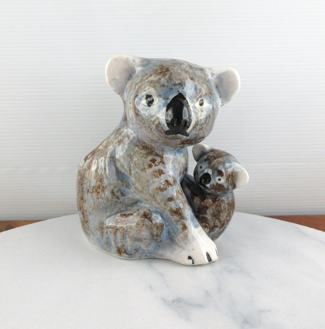 Cute Vintage Ceramic Koala & Baby Pottery Planter Vase, Australiana ...