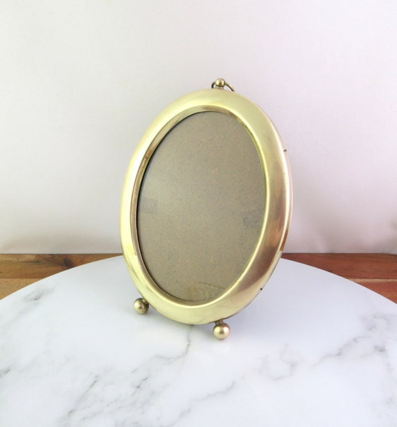 Vintage Solid Brass Photo Frame Oval Picture Frame Retro | Etsy