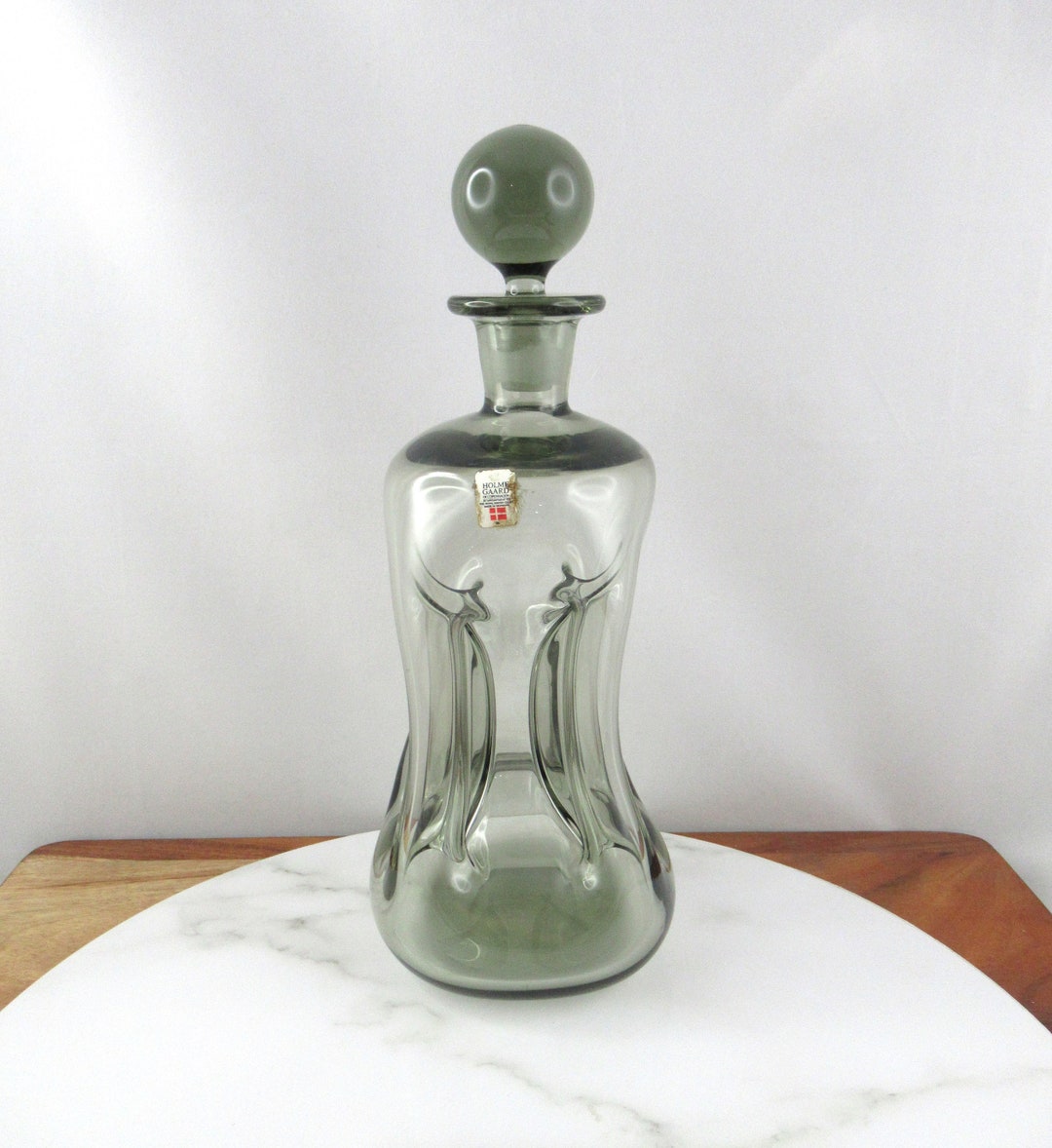 Vintage Holmegaard Smoke Grey Kluk Kluk Decanter, Glug Glug Bottle, Mid ...
