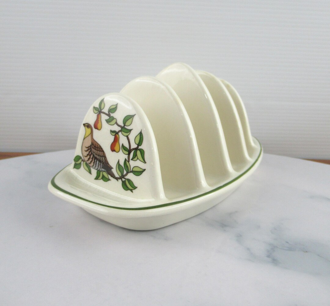 Vintage Christmas Partridge in a Pear Tree Ceramic Toast Rack, Royal ...