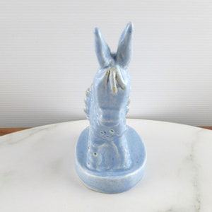 Cute Vintage Pottery Donkey Figure With Light Blue Glaze, Ceramic ...
