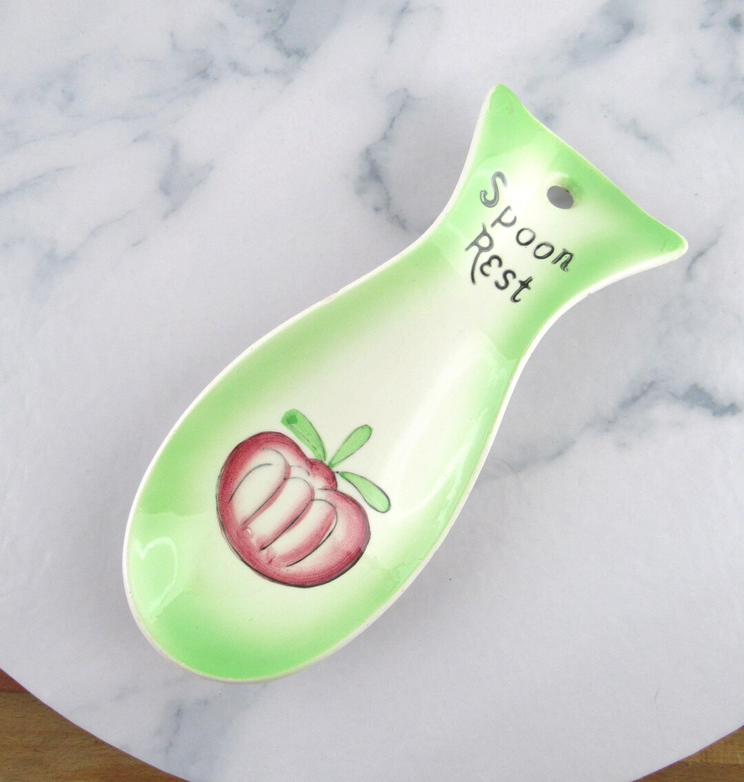 Vintage Ceramic Spoon Rest With Hand Painted Tomato Vegetable Design ...