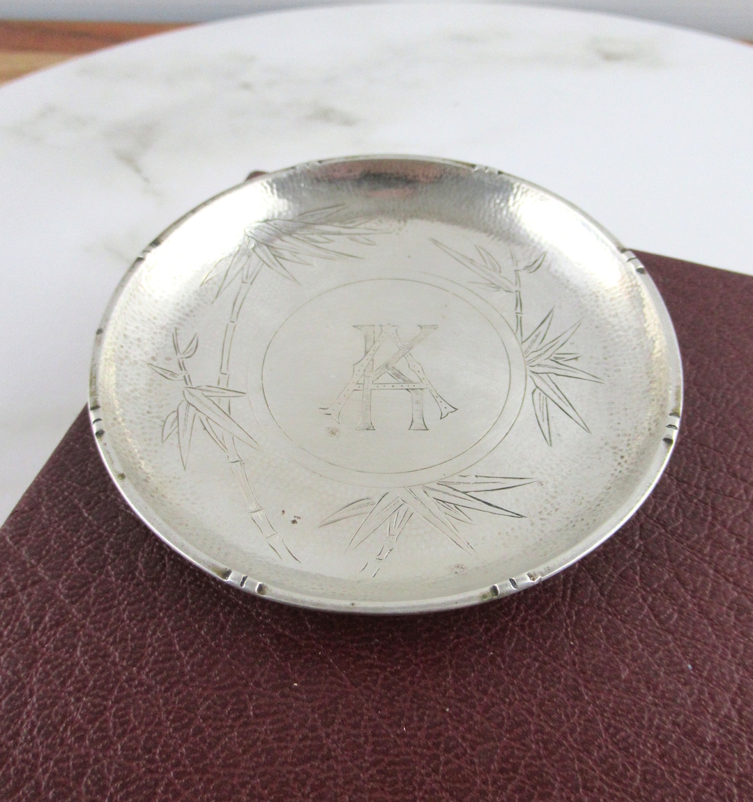 Small Vintage Chinese Export Silver Pin or Trinket Dish, Ring Holder ...