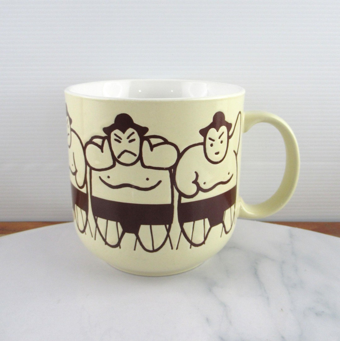 Large Vintage Kato Kogei Sumo Wrestler Coffee Mug, Japanese Sumo ...