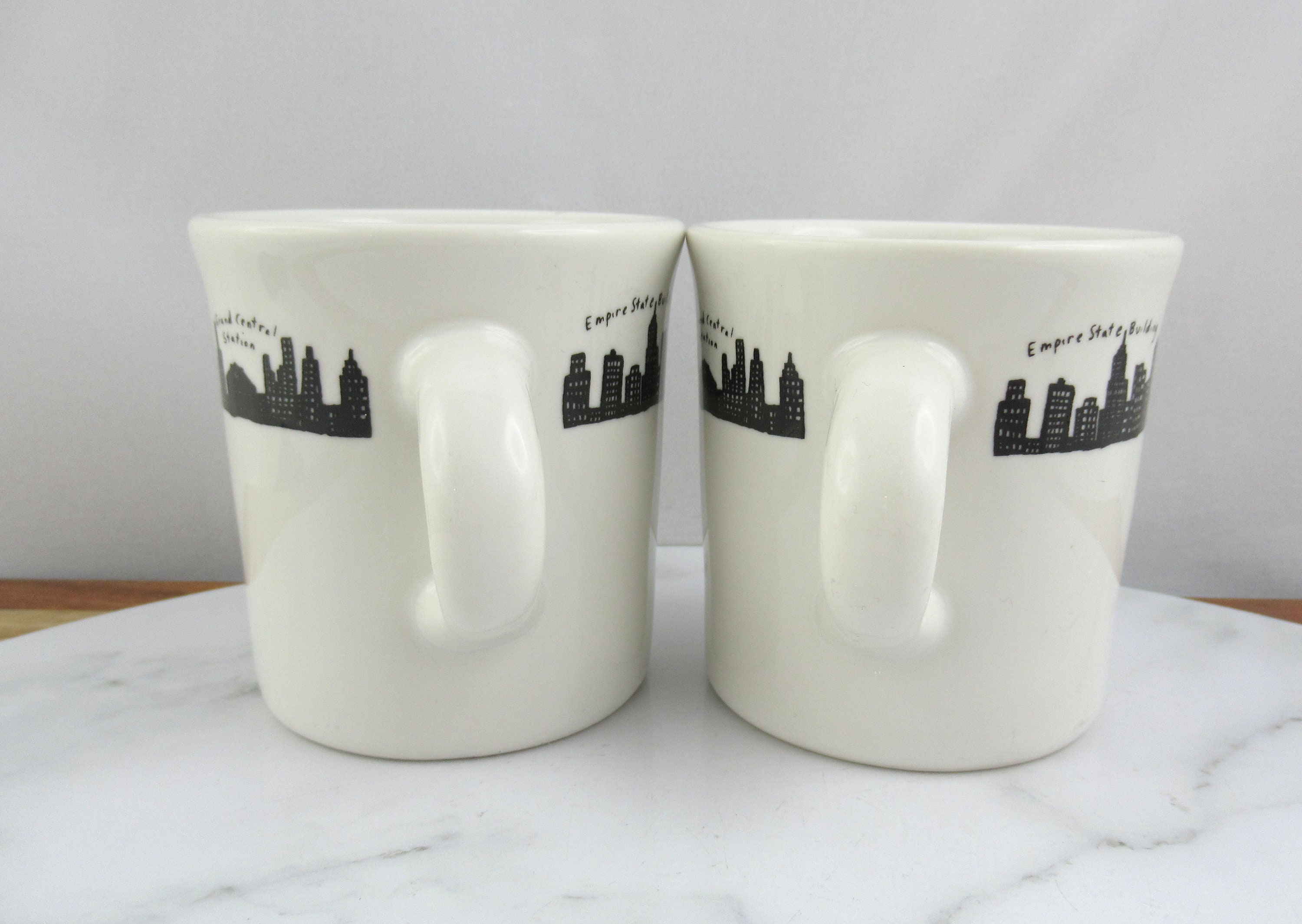 2 X FISHS EDDY New York City Skyline Restaurant Ware Mugs / - Etsy