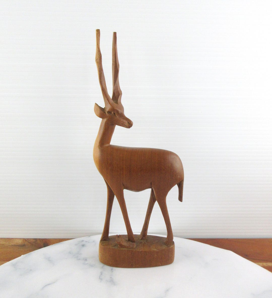 Vintage Mid Century Hand Carved Wooden Antelope / Impala / Gazelle ...