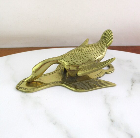Vintage Brass Bird Paper Clip Vintage Duck Spring Clip - Etsy