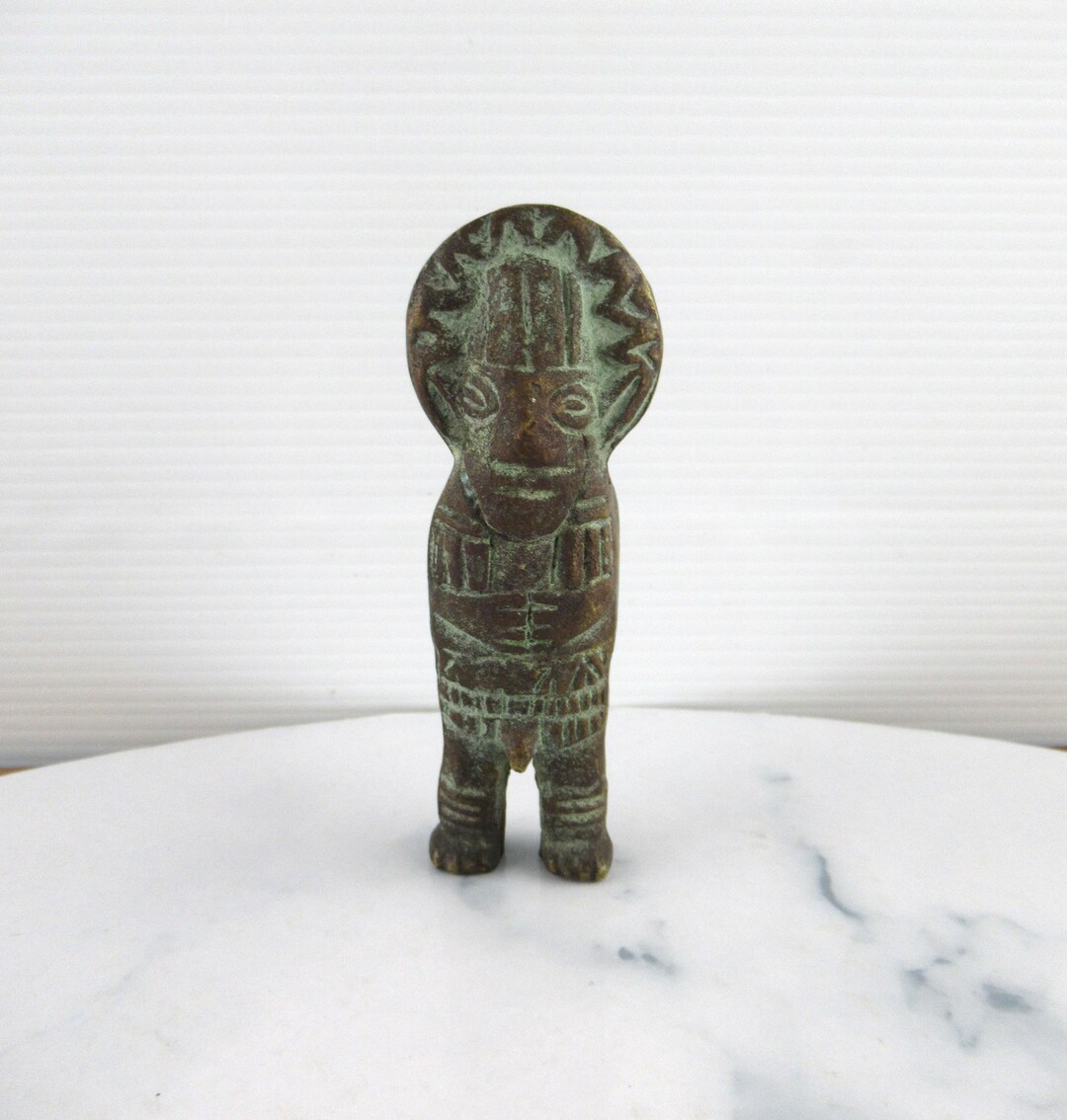 Vintage Brass Peruvian Double Sided Incan God and Goddess Fertility ...