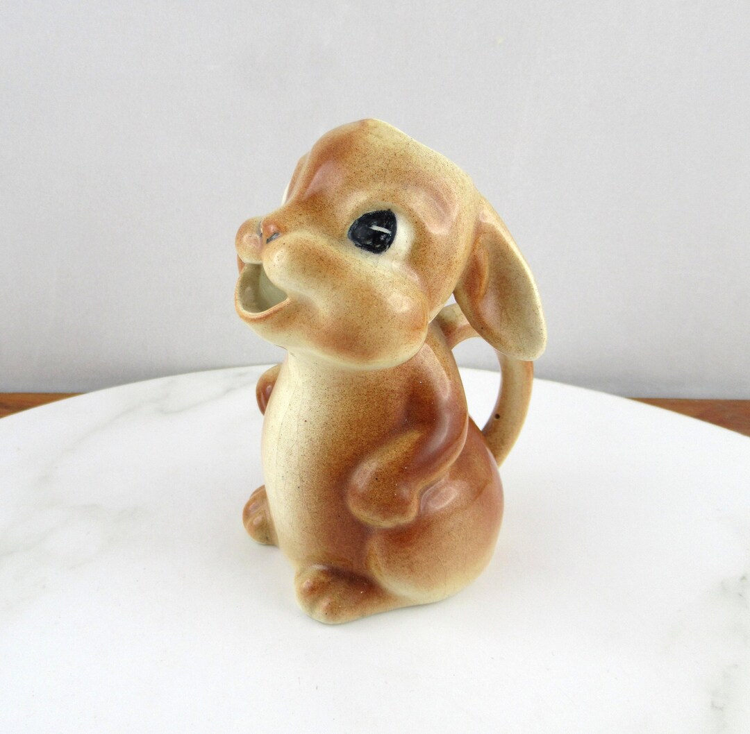 Vintage Ceramic Pottery Brown Bunny Rabbit Milk Jug Creamer Pitcher ...