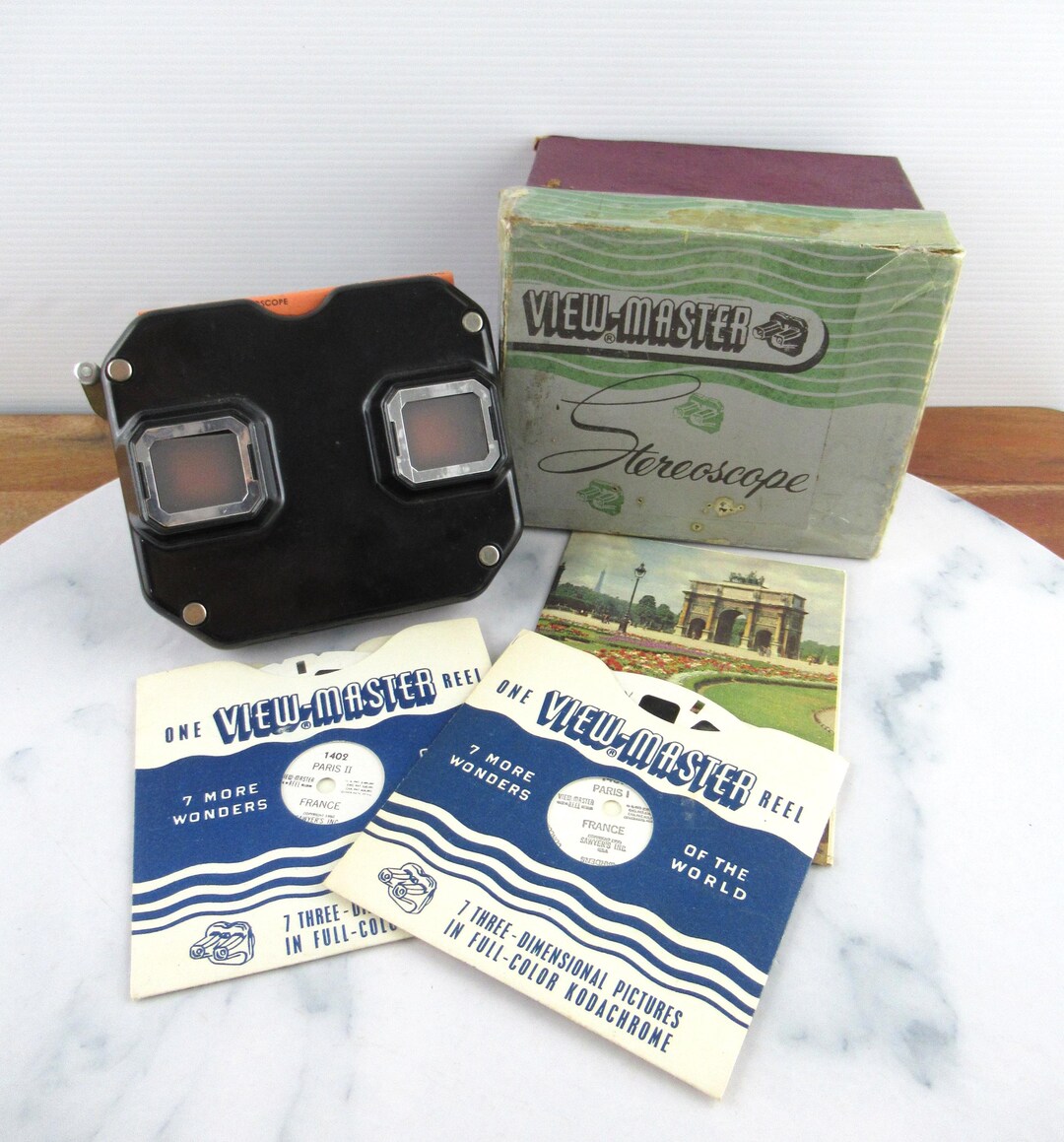 Vintage Sawyer's Bakelite 3D View-master + 2 Paris Reels, -dimension ...