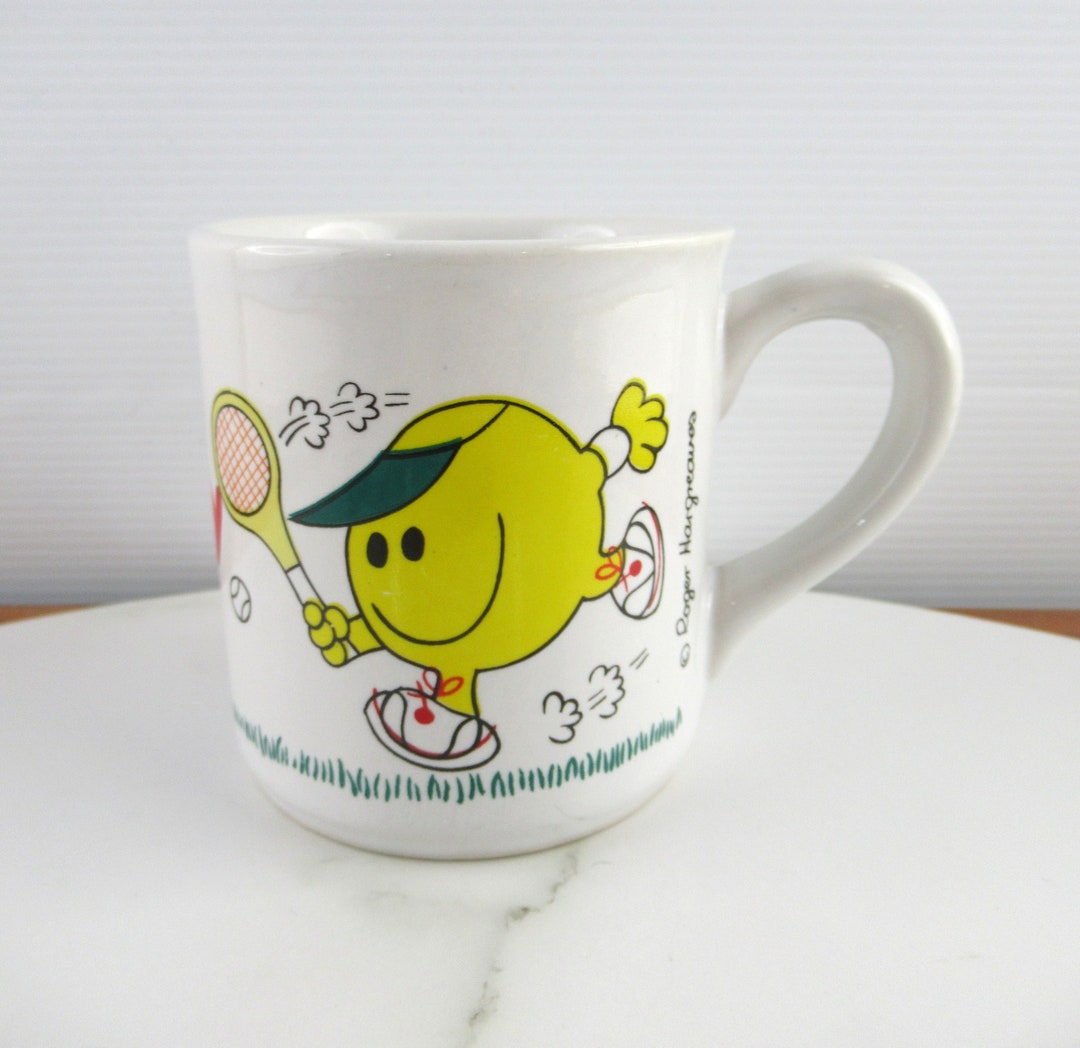 Cute Vintage Mr Men Mr Happy Tennis Mug, Small Sized Child's Cup, Tea ...