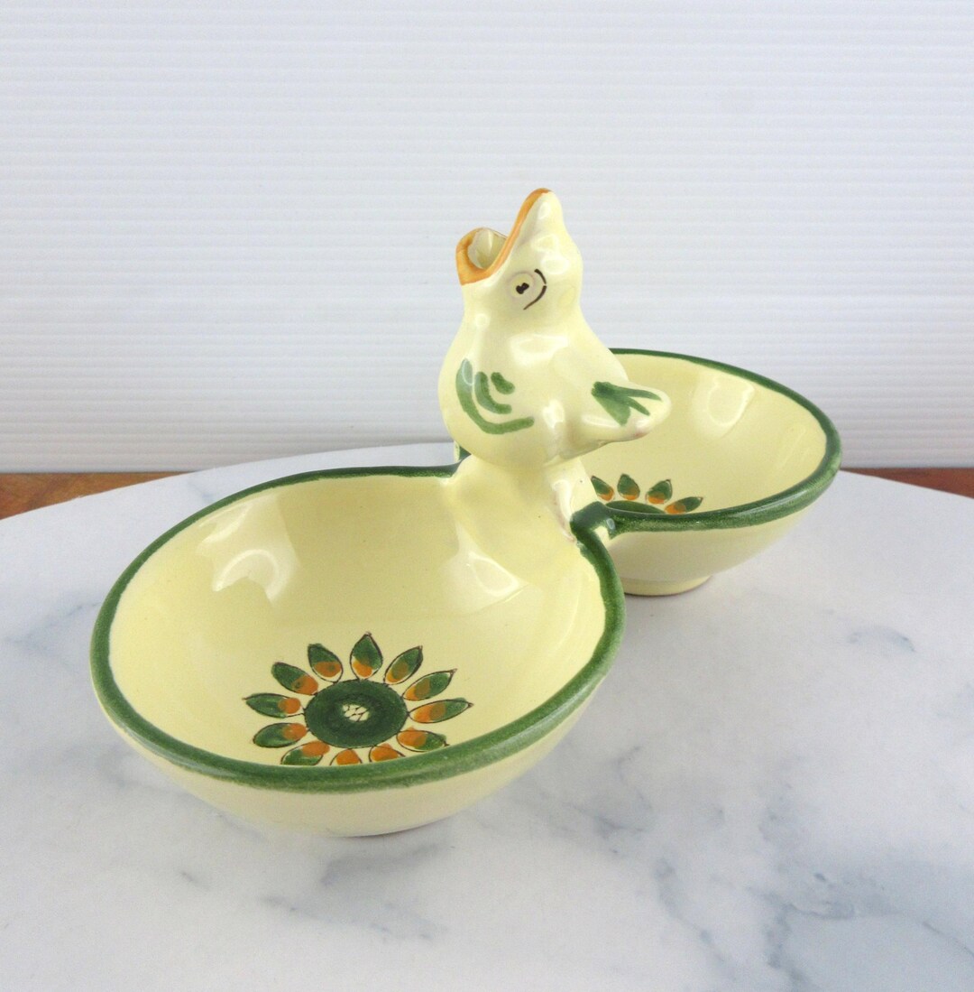 Vintage Cortona Italian Pottery Bird Toothpick Holder With Attached ...