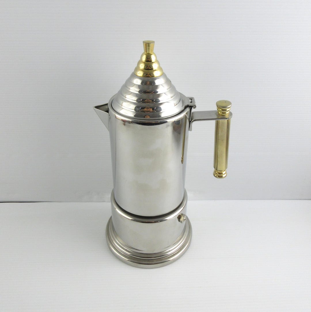 Vintage Italian Stove Top Stainless Steel Espresso Coffee Maker, Made ...
