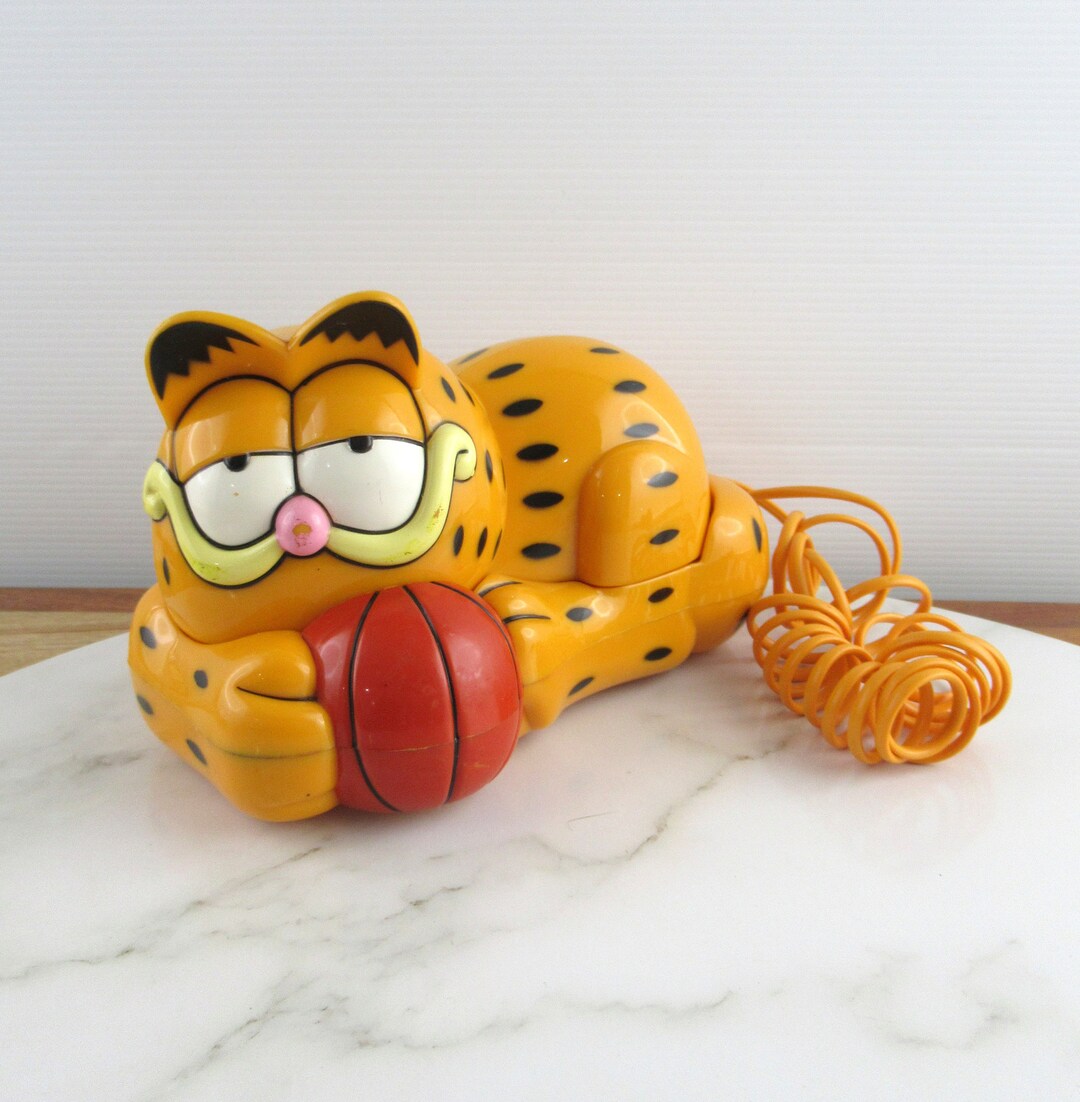 Rare Vintage Garfield With Basketball Corded Telephone, 1980's Landline ...
