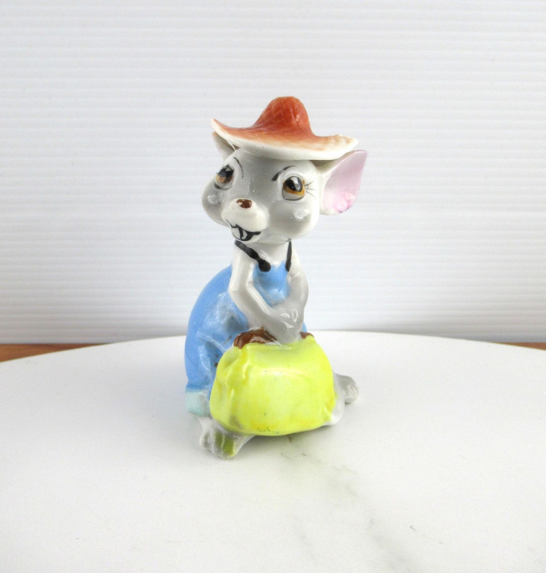 Vintage Ceramic Anthropomorphic Country Mouse Figurine , Cute ...