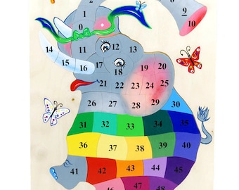 Wooden Memory Puzzle Number Matching Game Counting Game - Etsy