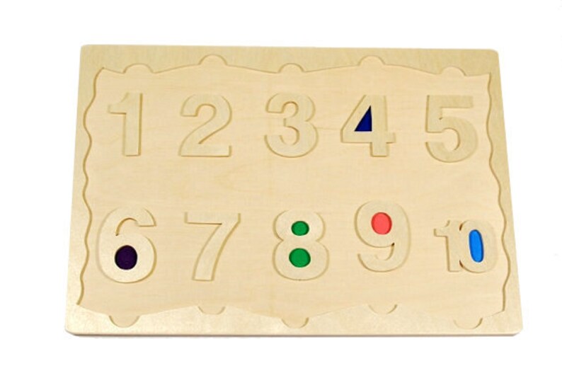 Wooden Number Puzzle Wooden Number Learning Puzzle for - Etsy