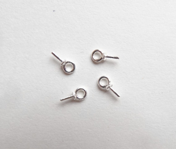 Sterling Silver SS 2 Mm Bead Cap With Peg and Link Ring for | Etsy