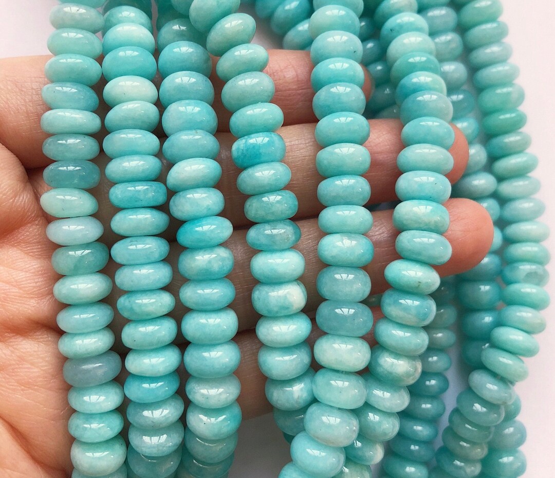 A+ Grade Peruvian Amazonite Smooth Rondelles 8x5 Mm 16" Strand G8901 - Etsy