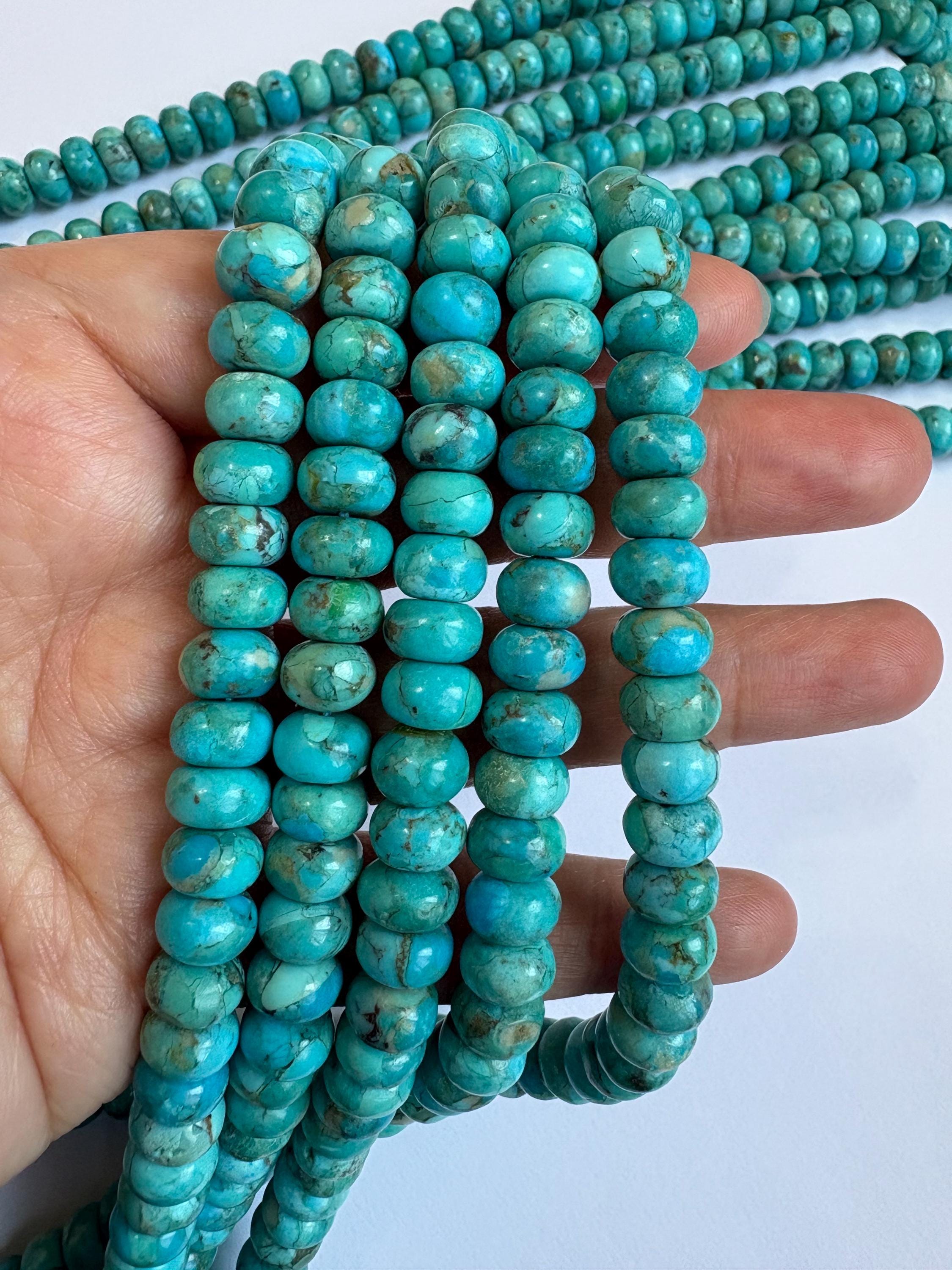 Compressed Chinese Turquoise Rondelles 8x5 Mm One 16" Strand E6926 - Etsy
