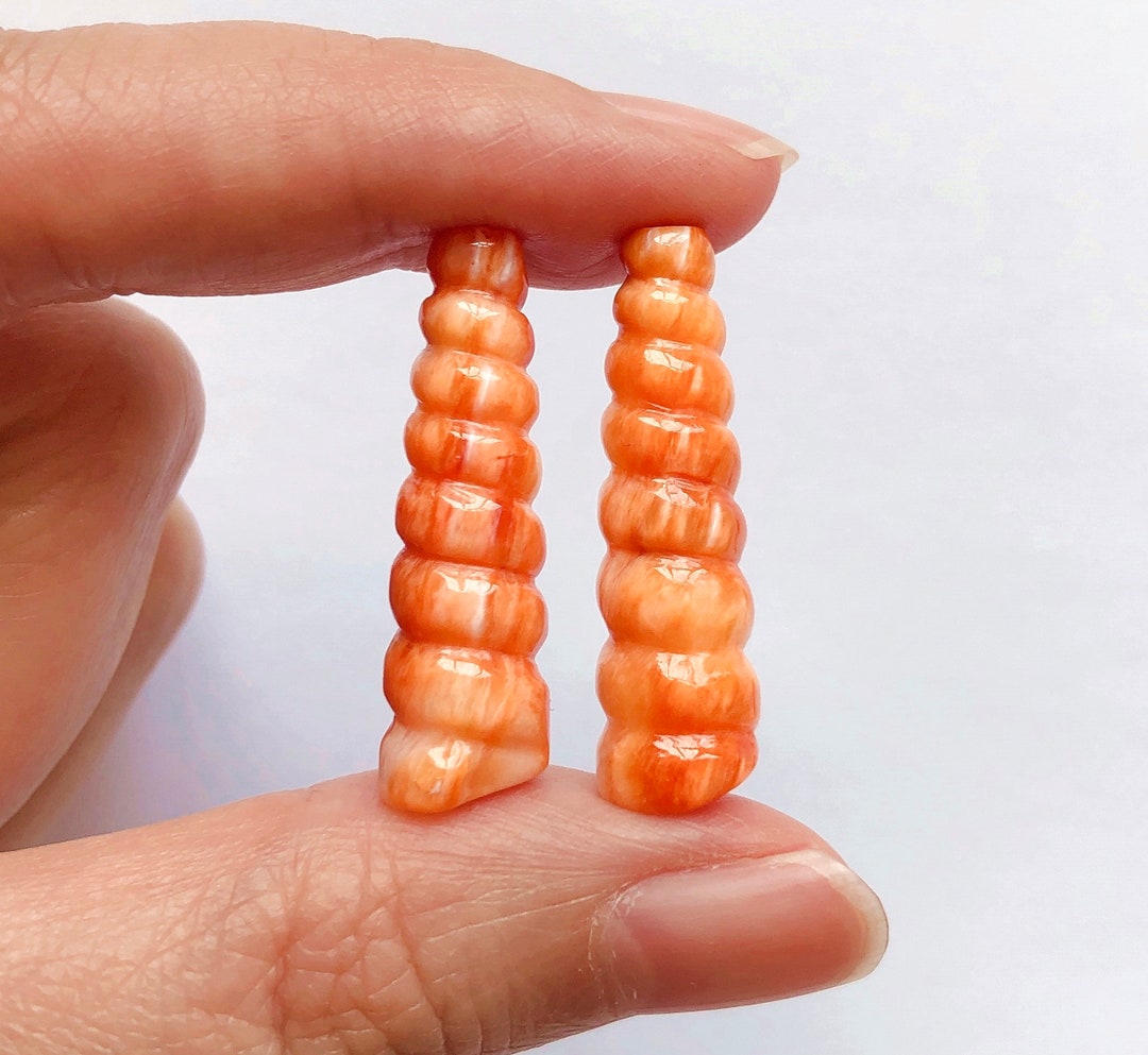 Spiny Oyster Shell Half Drilled Unicorn Horn Drops 8x28 Mm One Pair ...