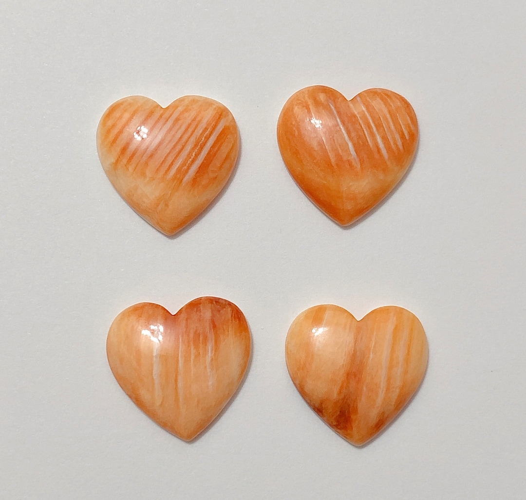 Orange Spiny Oyster Shell 18 Mm Heart Cabochon C8468 - Etsy