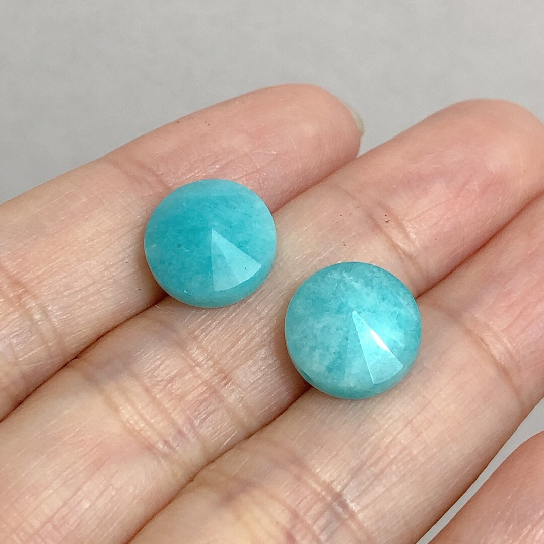 Peruvian Amazonite Top Half Drilled Faceted Pinwheel Drops 10x6 Mm ONE ...