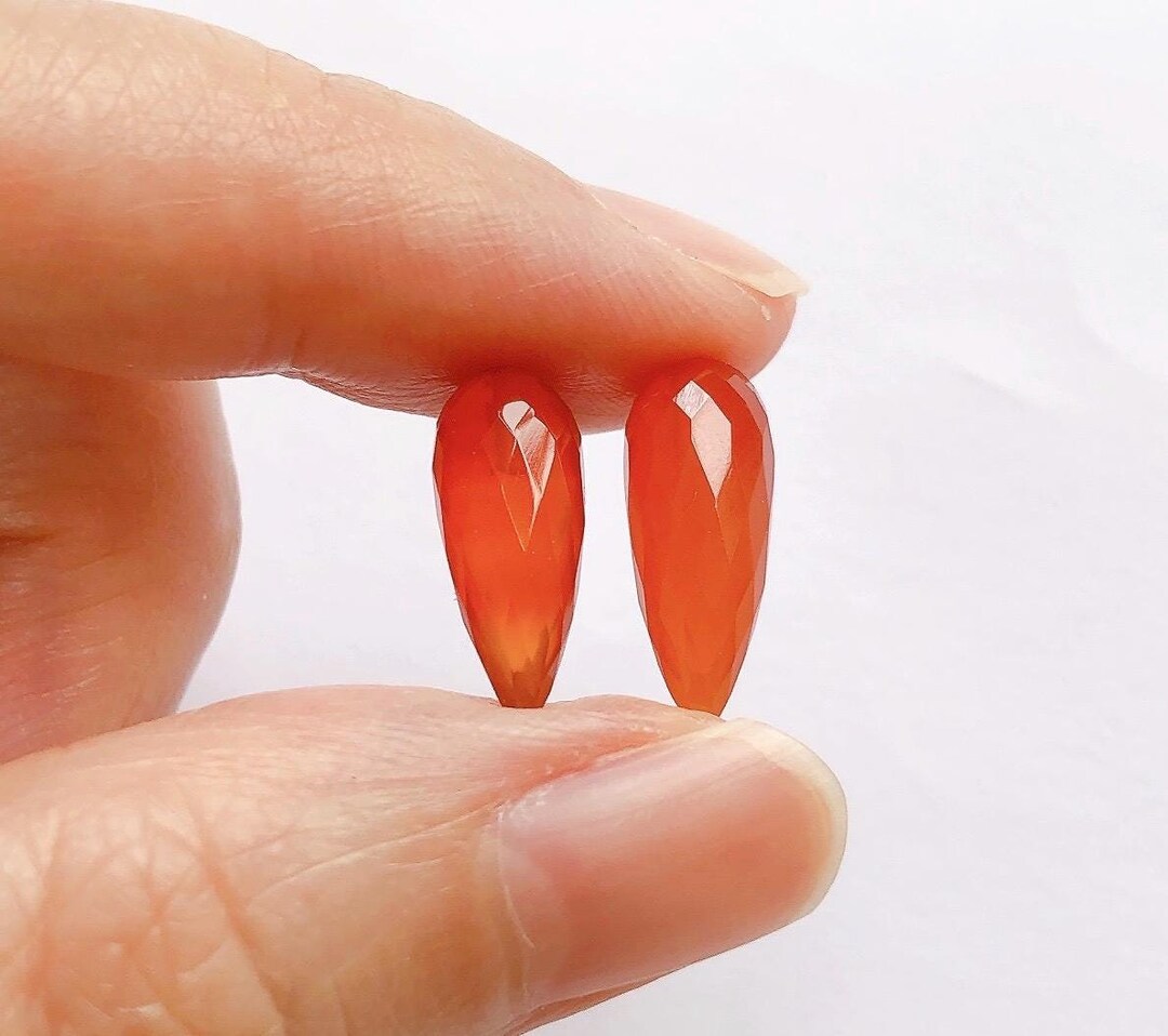Carnelian Half Top Drilled Faceted Icicle Drops Inverted Teardrops 6x15 ...